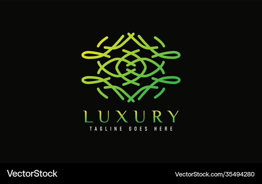 Luxury logo design elegant symbol with geometric Vector Image
