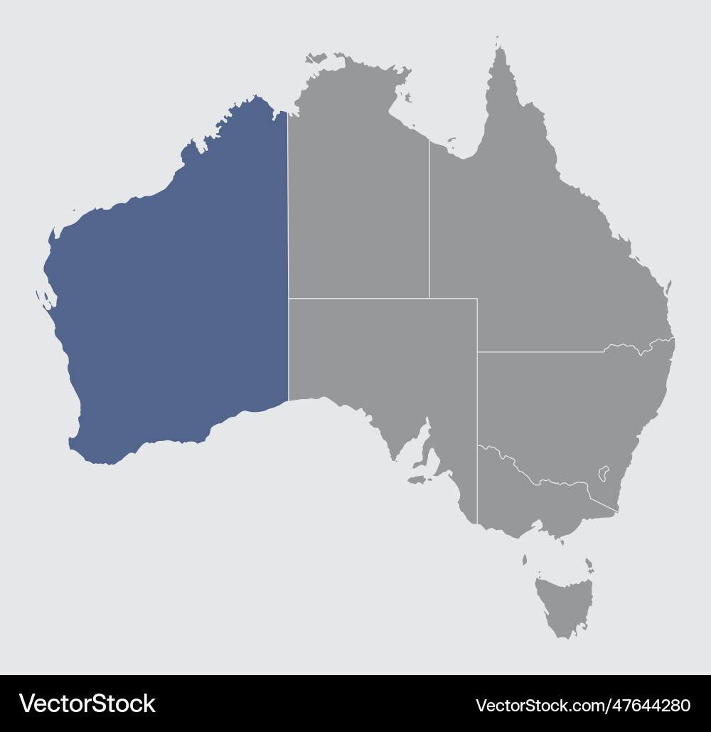Map of western australia Royalty Free Vector Image