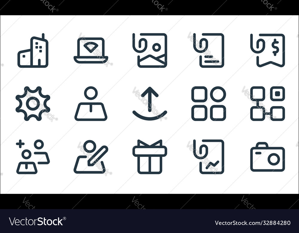 Myicon one line icons linear set quality line set Vector Image