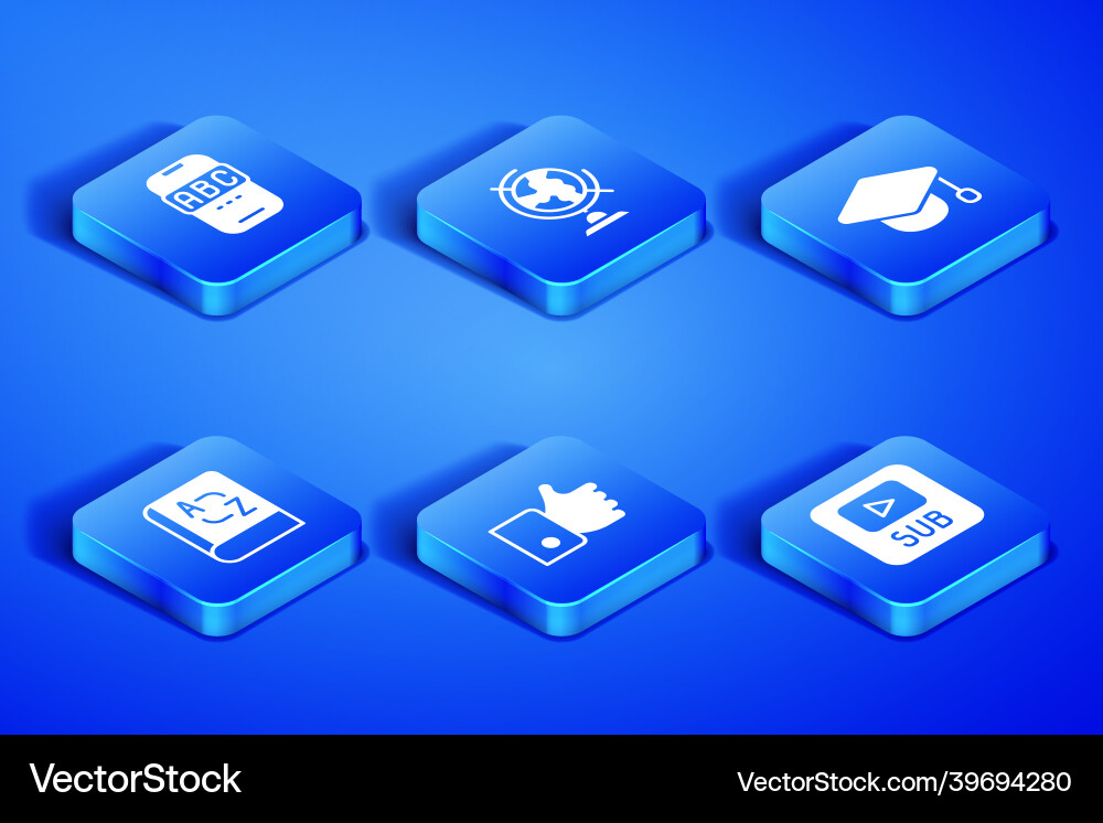 Set video with subtitles foreign language online Vector Image