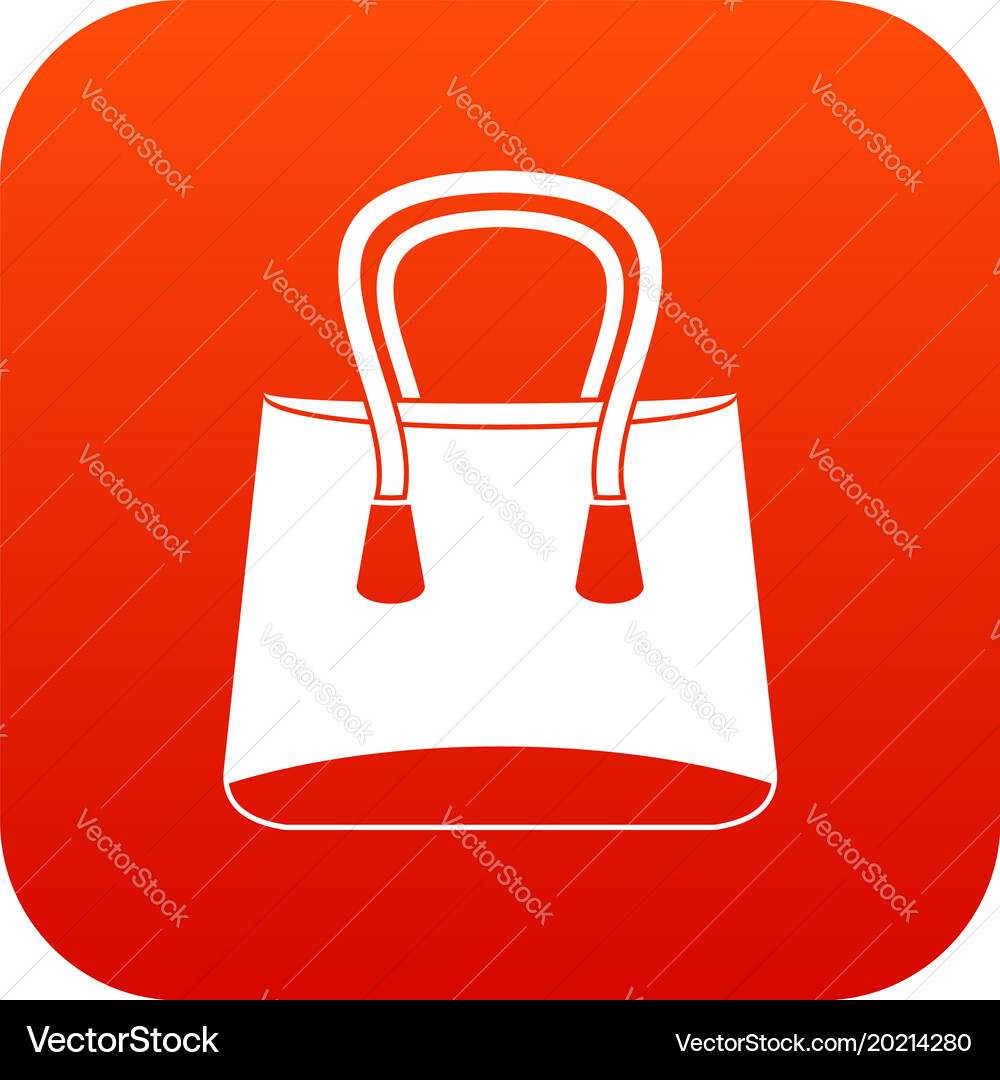 Small woman bag icon digital red Royalty Free Vector Image
