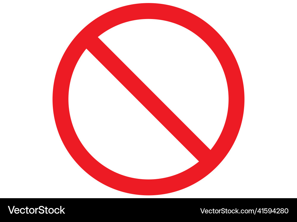 Stop icon forbidden sign restriction symbol red Vector Image