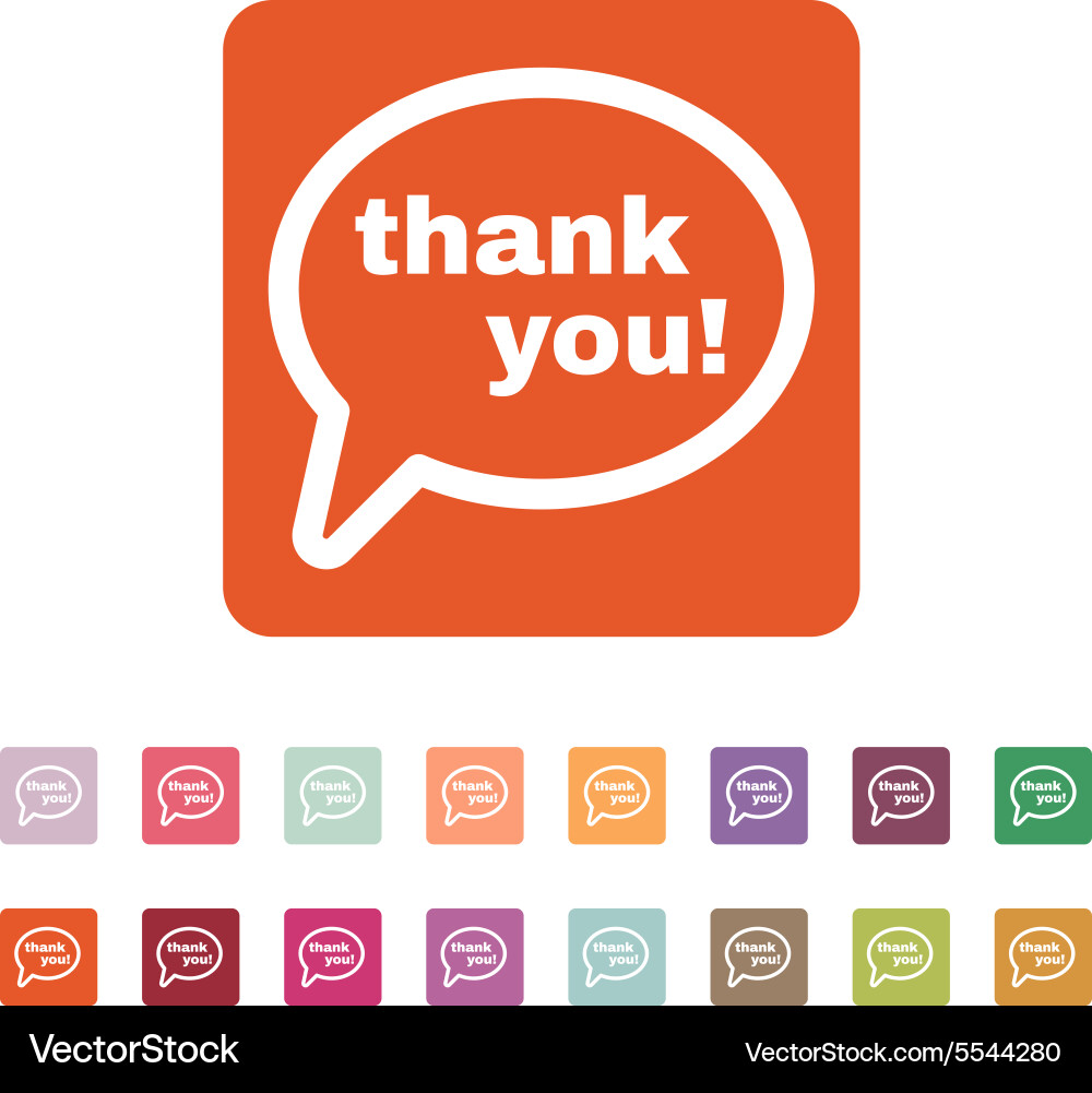 Thank you icon thanks symbol flat Royalty Free Vector Image