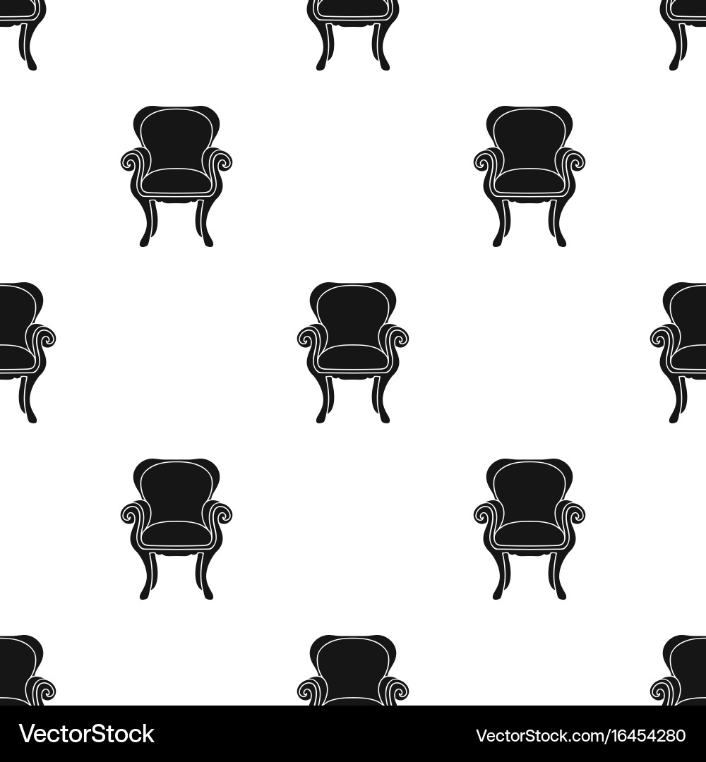 Wing-back chair icon in black style isolated Vector Image