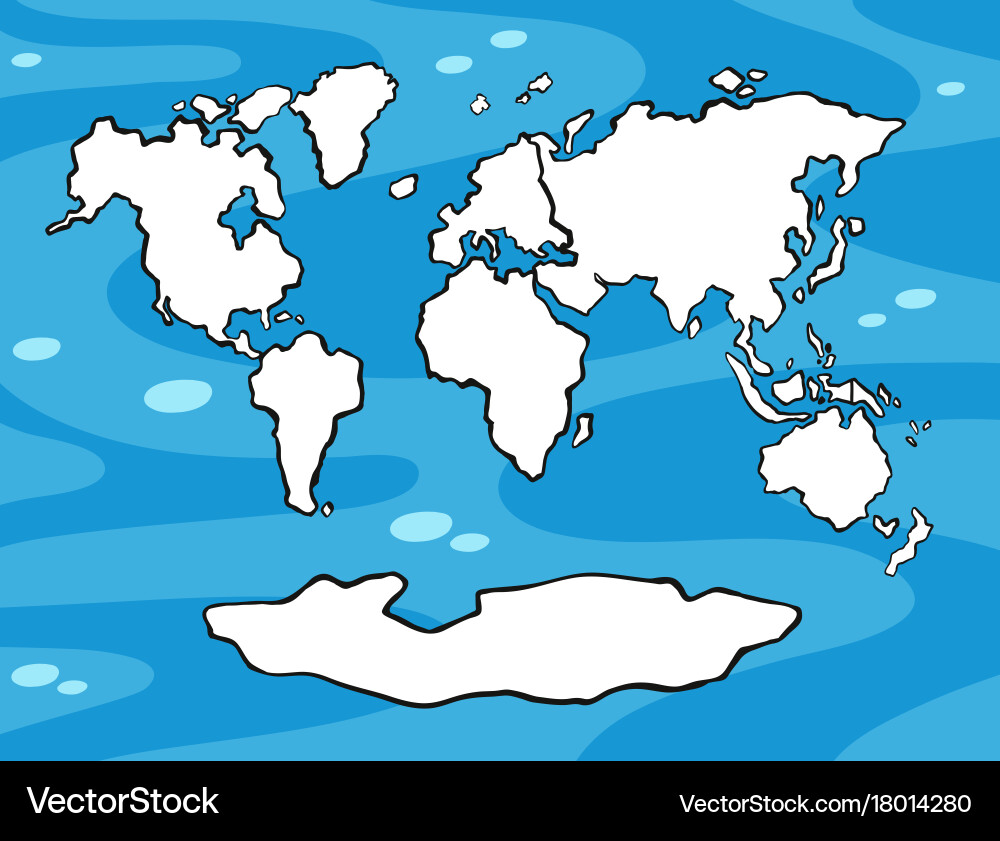 World map with land in white color Royalty Free Vector Image