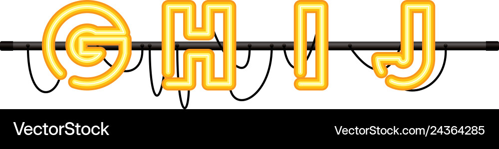 Alphabet in neon light isolated icon Royalty Free Vector