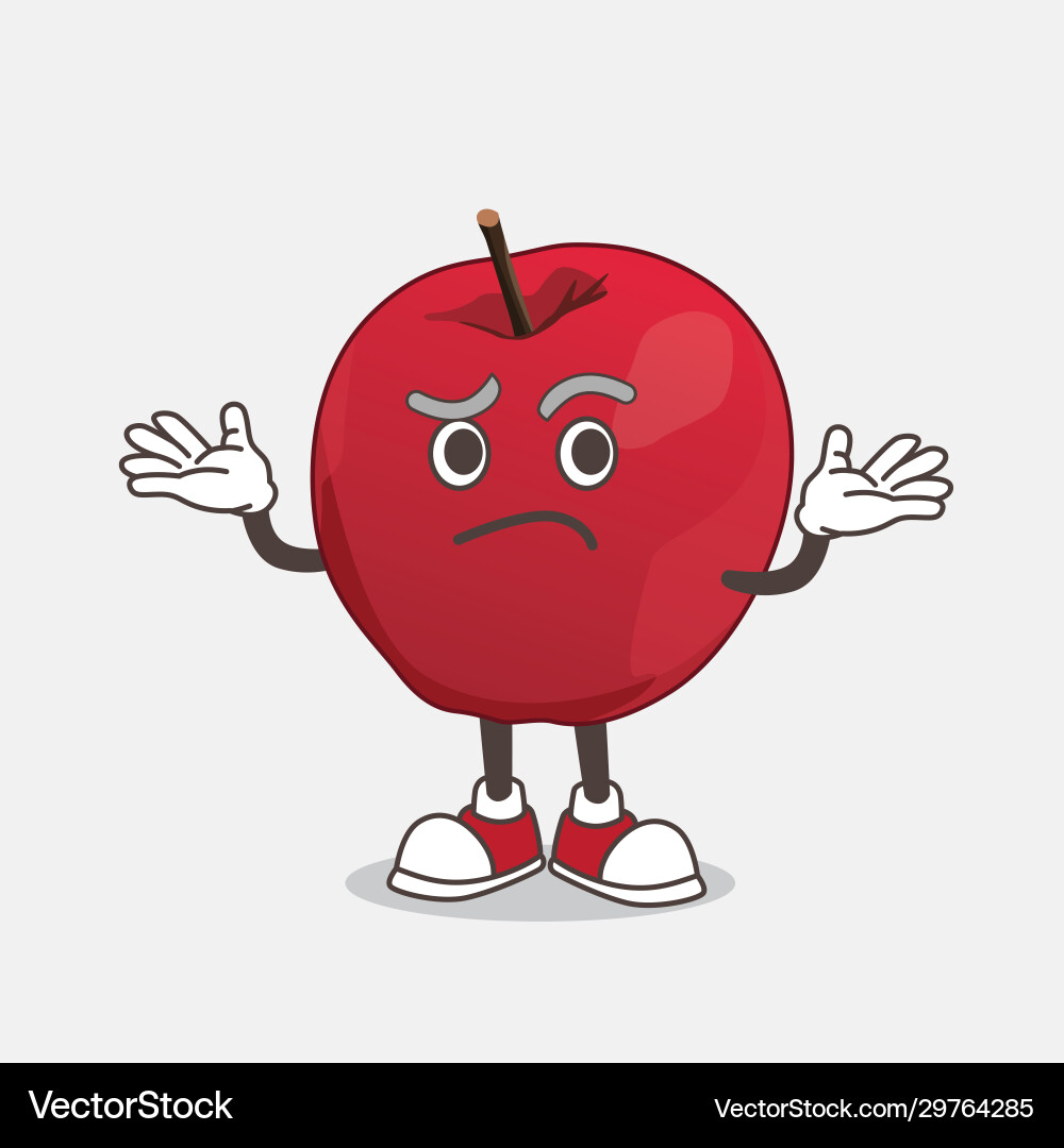 Apple cartoon mascot character in comical Vector Image