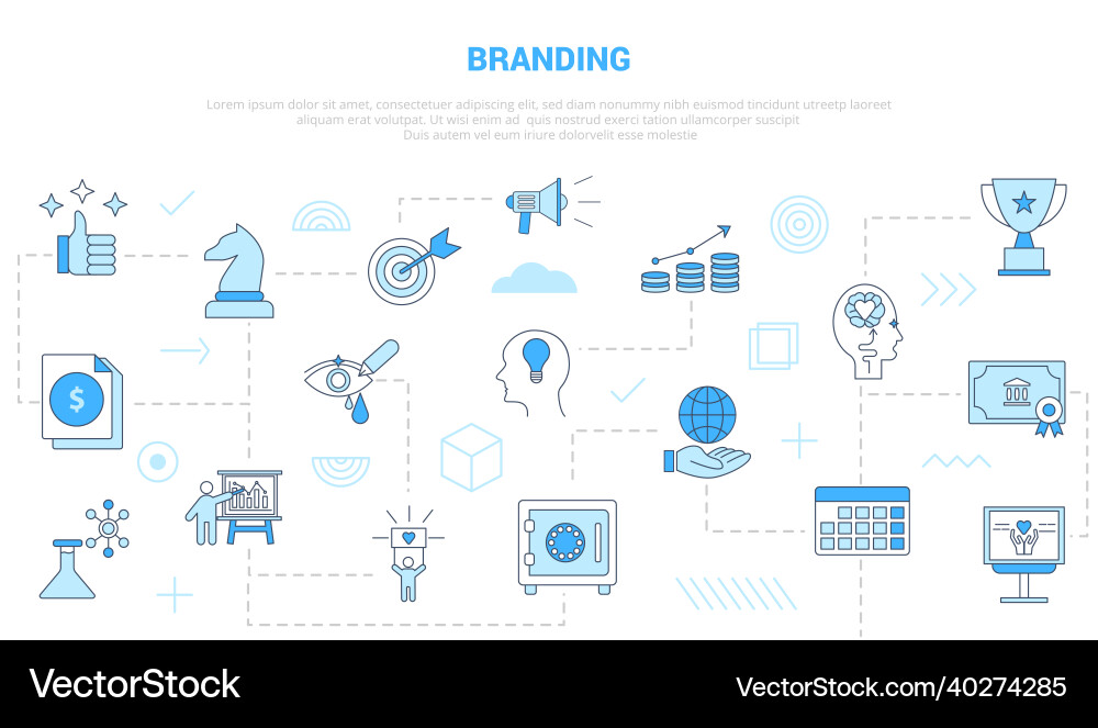 Branding concept with icon set template banner Vector Image