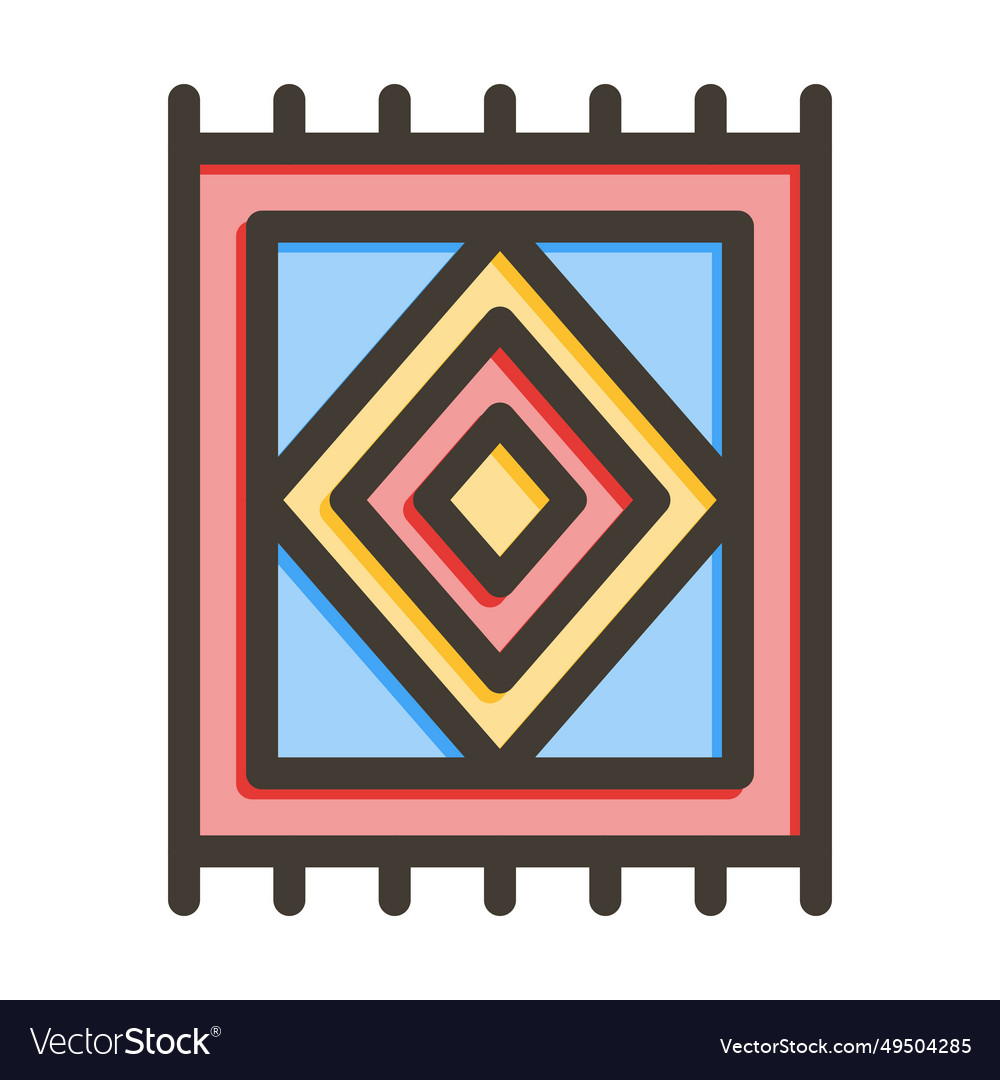 Carpet thick line filled colors icon for personal Vector Image