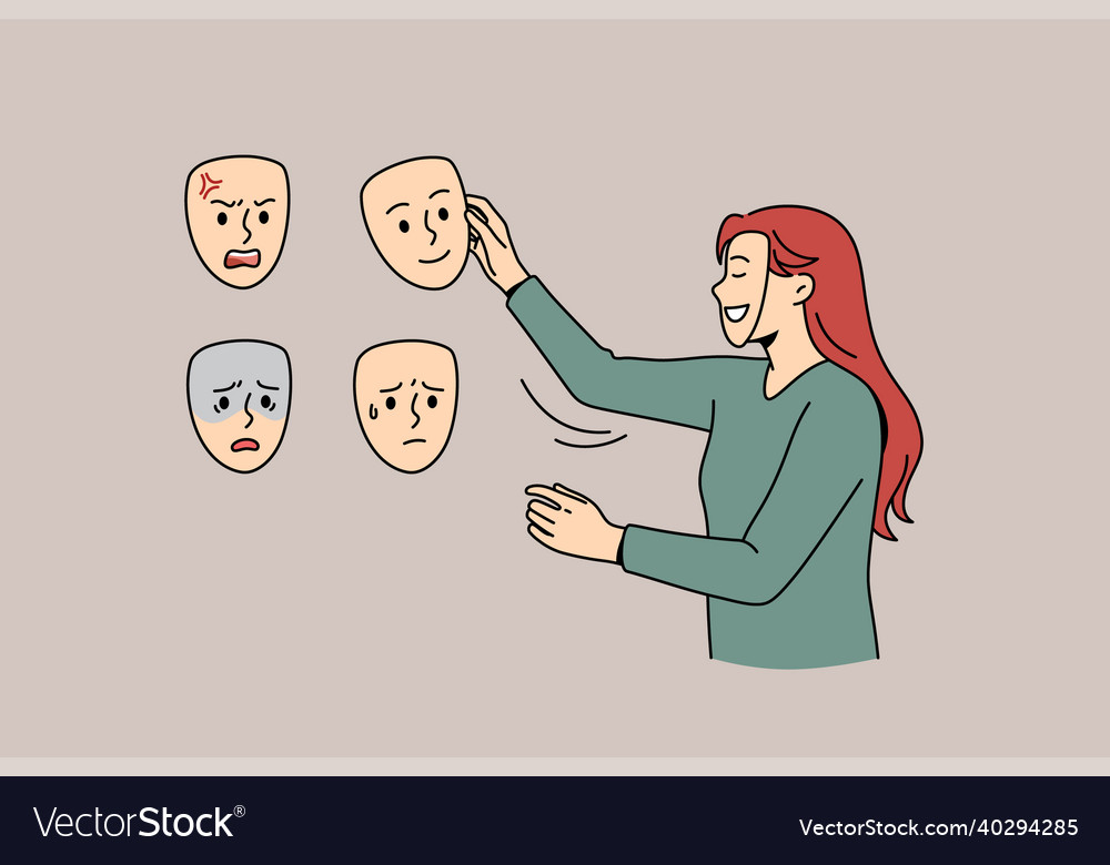 Choosing mood and bipolar disorder concept Vector Image Choosing mood and bipolar disorder concept Vector Image