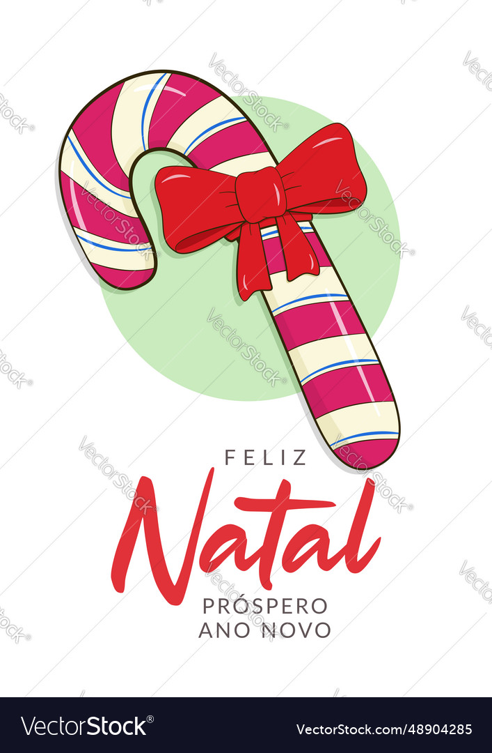 Christmas poster with lettering in portuguese Vector Image