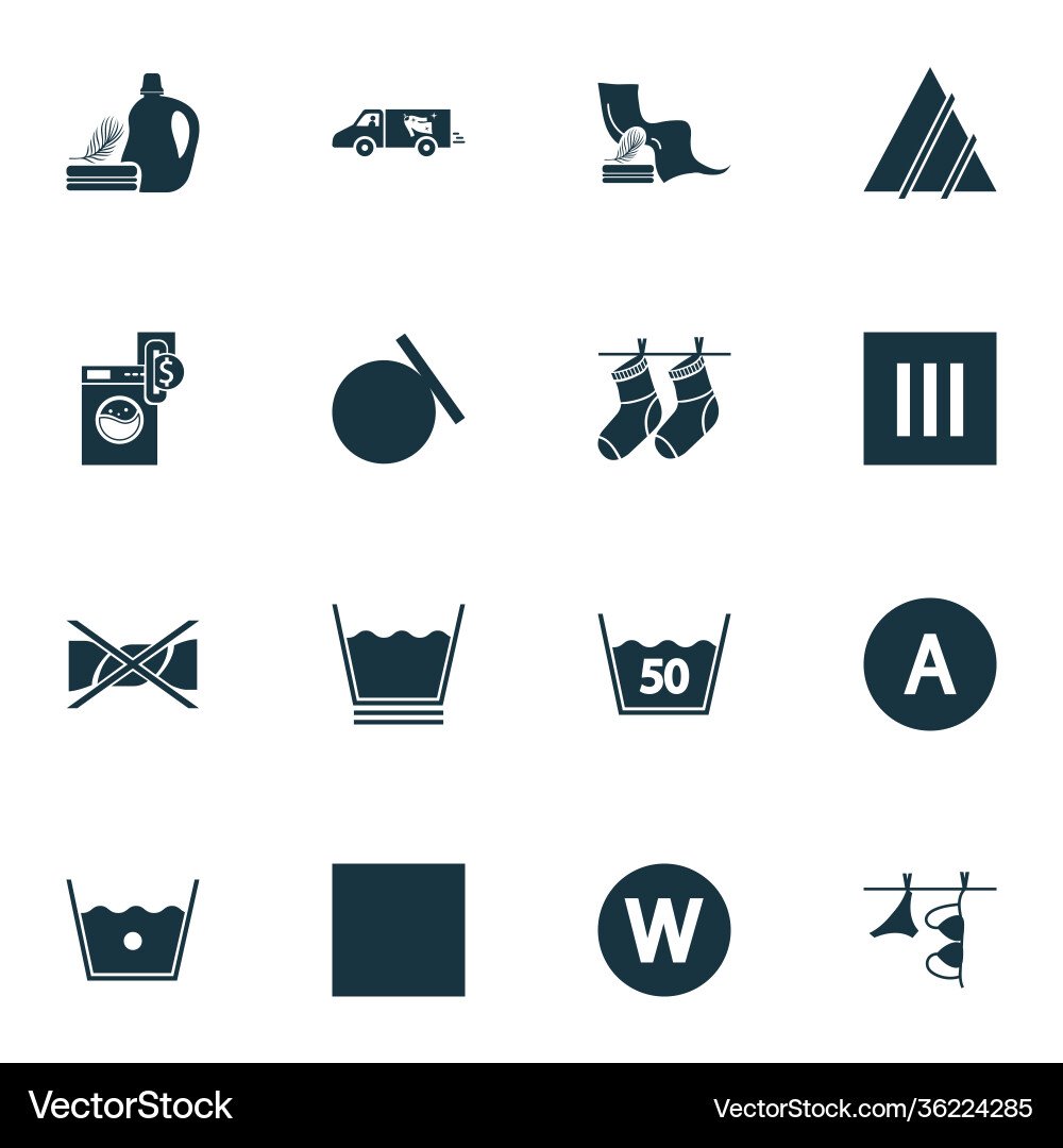 Clothes icons set with delicate fabric hanging Vector Image
