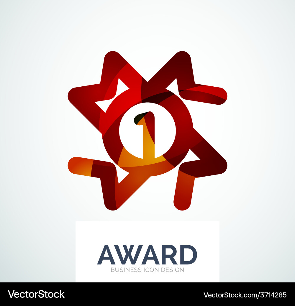 Colorful award business logo Royalty Free Vector Image