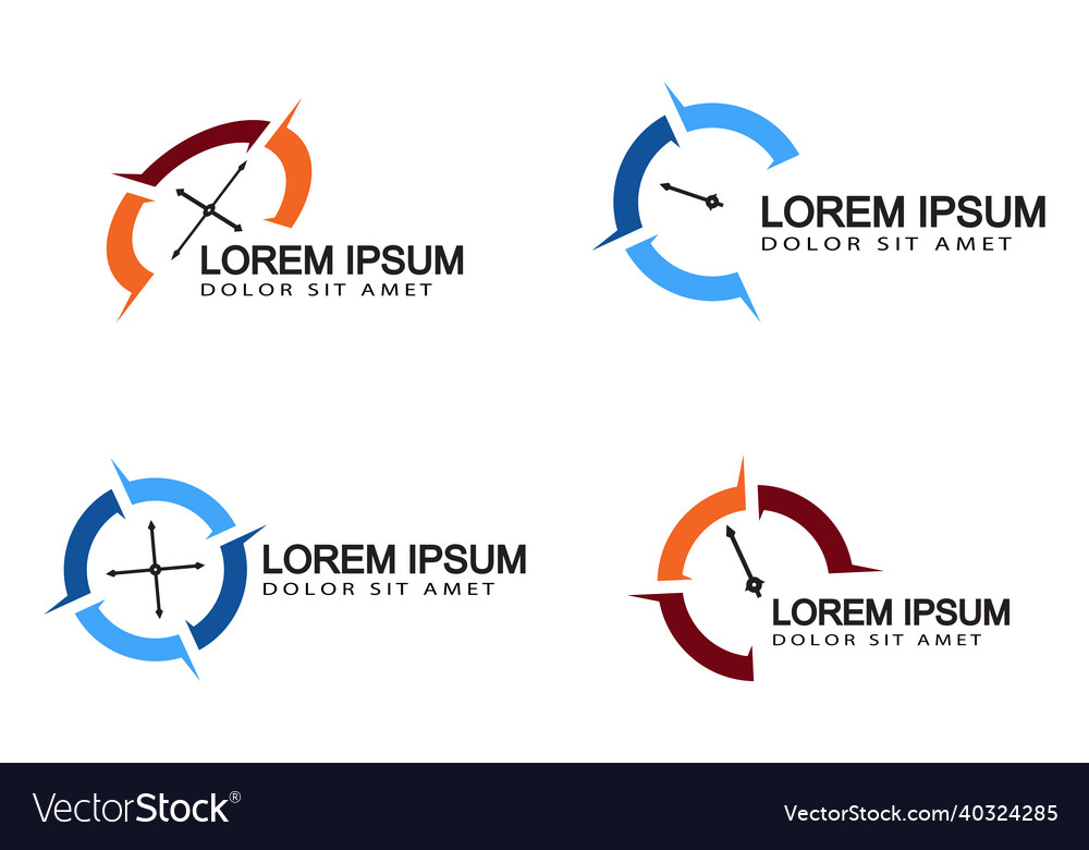Compass logo set template design Royalty Free Vector Image