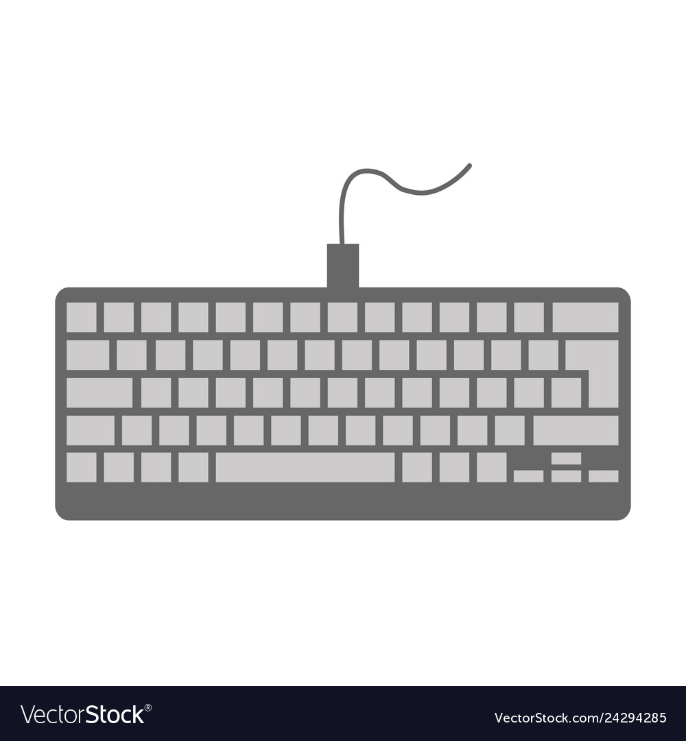 Computer keyboard isolated icon Royalty Free Vector Image
