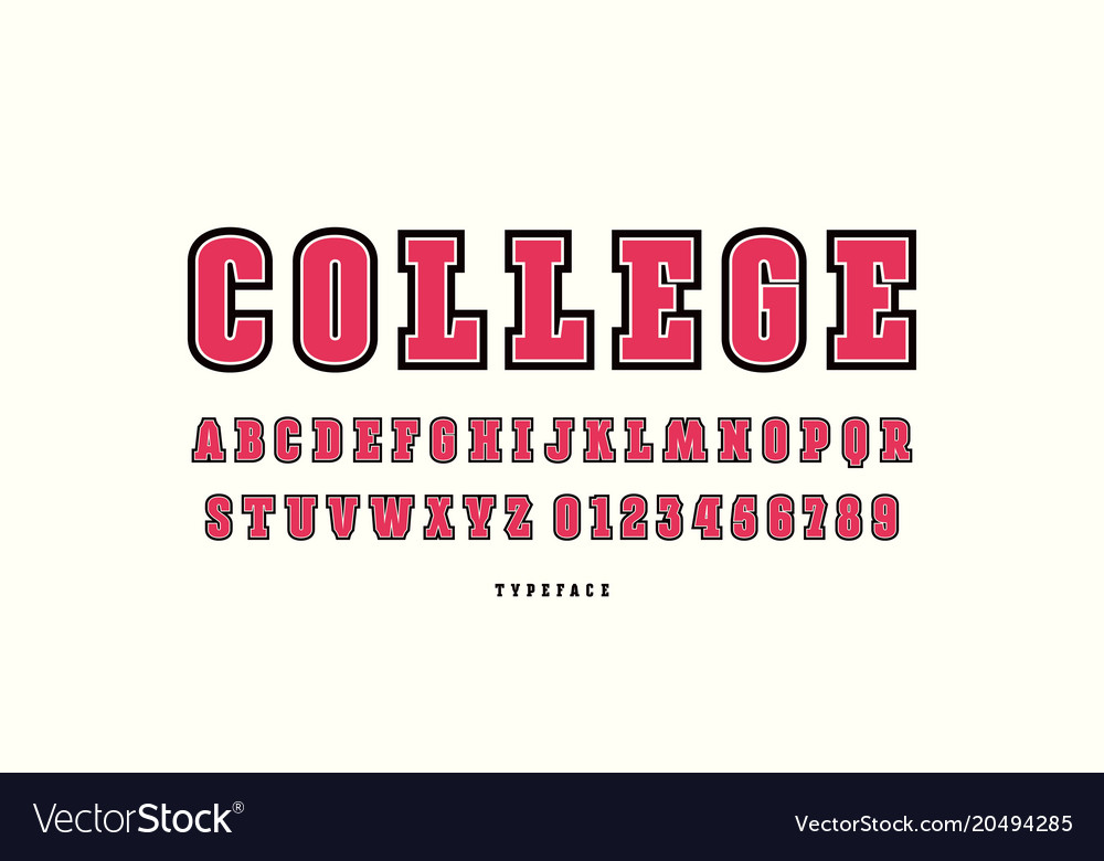 Decorative slab serif font with contour Royalty Free Vector Decorative slab serif font with contour Royalty Free Vector