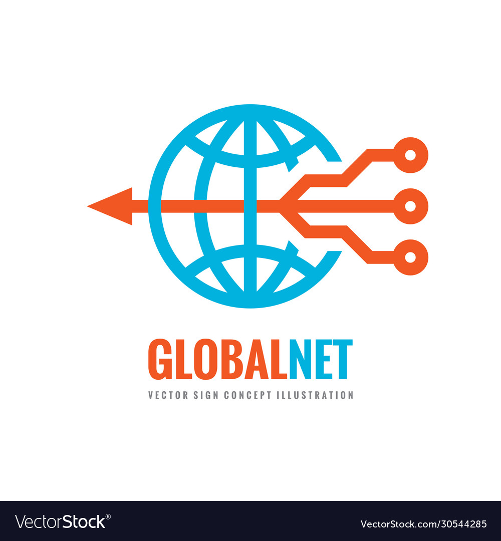 Global net - digital world - business logo Vector Image