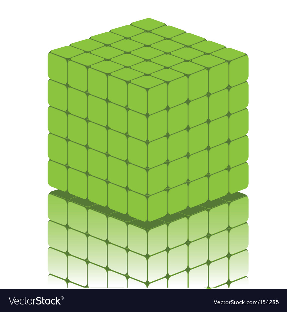 Green cube Royalty Free Vector Image - VectorStock