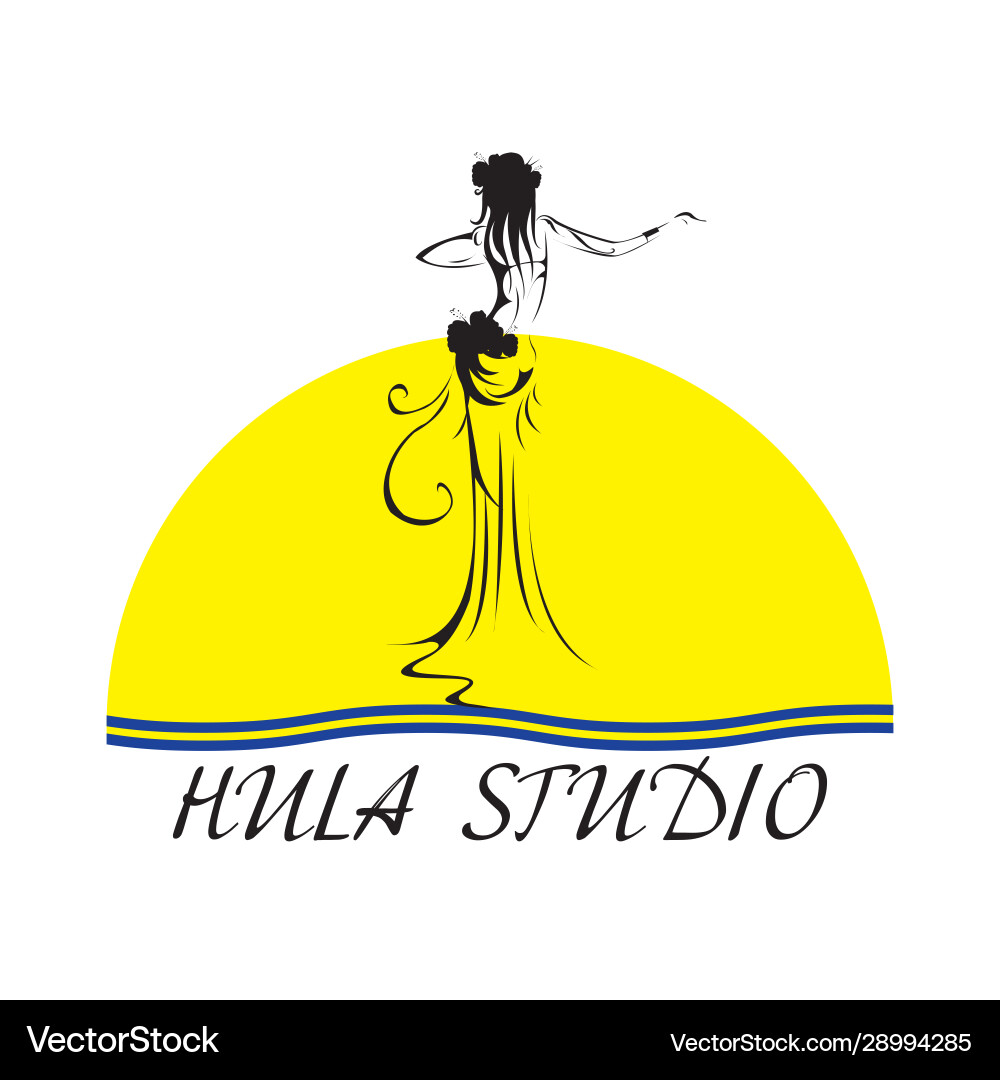 Hawaii logo design template beautiful hula studio Vector Image
