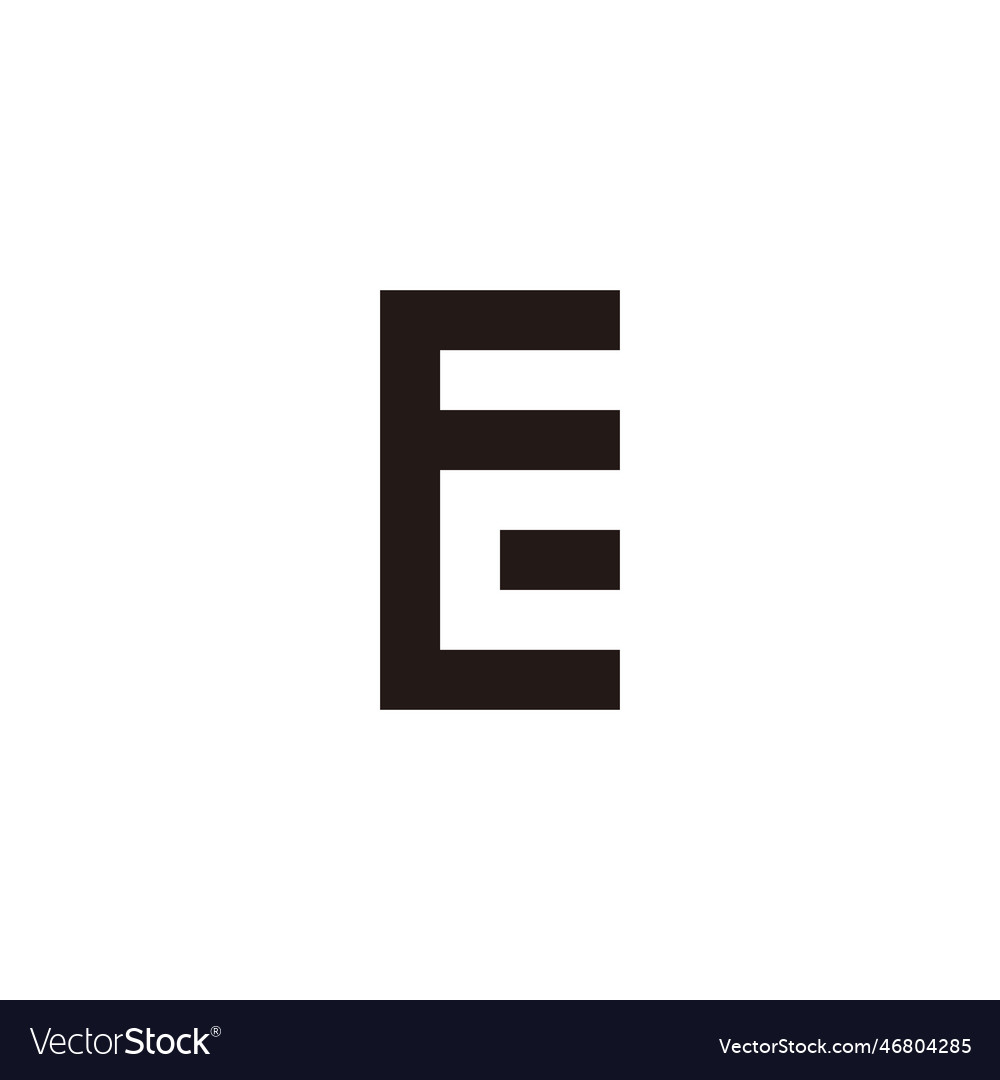Letter e and c square stripe geometric symbol Vector Image