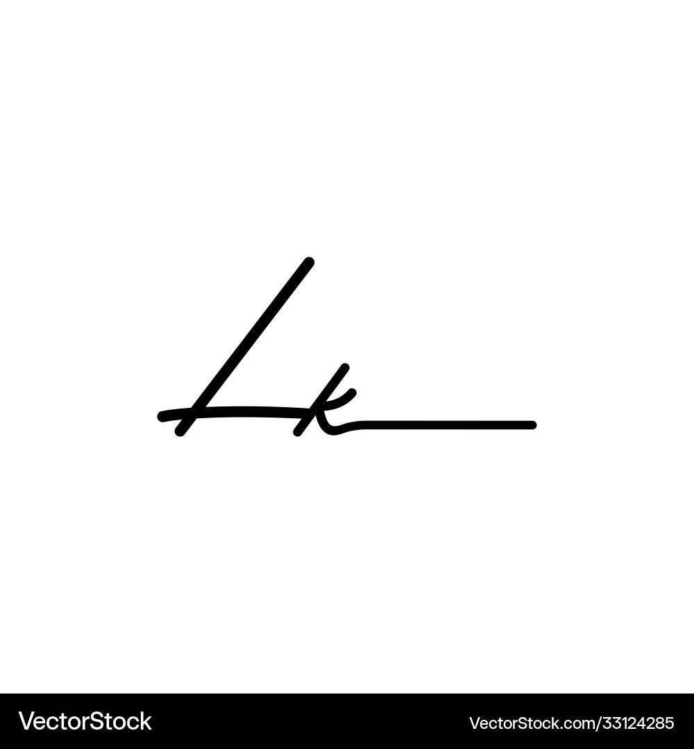 Letter lk signature logo template Royalty Free Vector Image