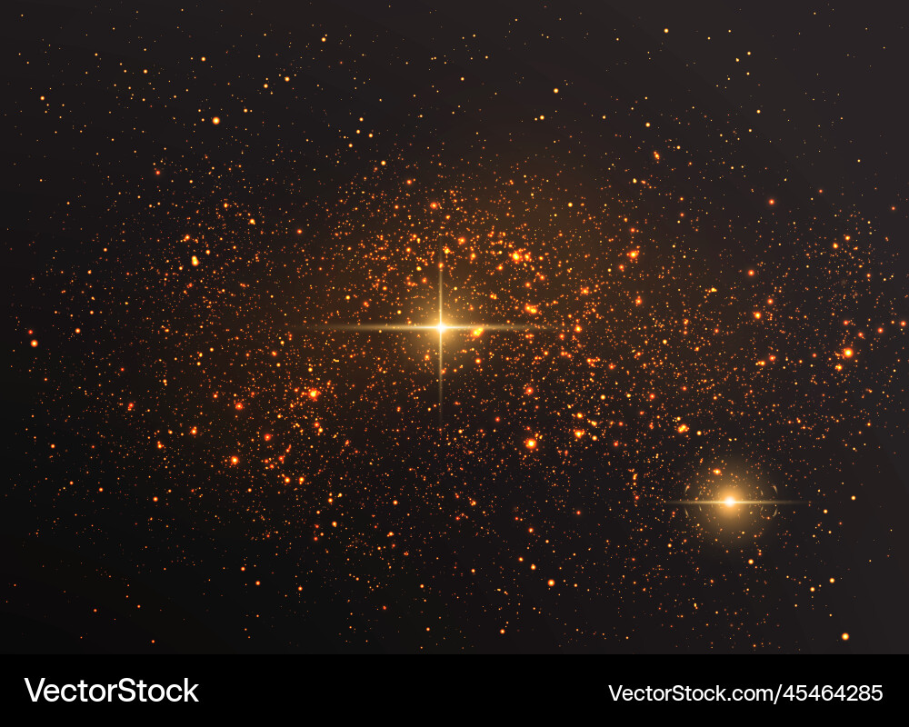Light glow effect stars the sparkles on a dark Vector Image