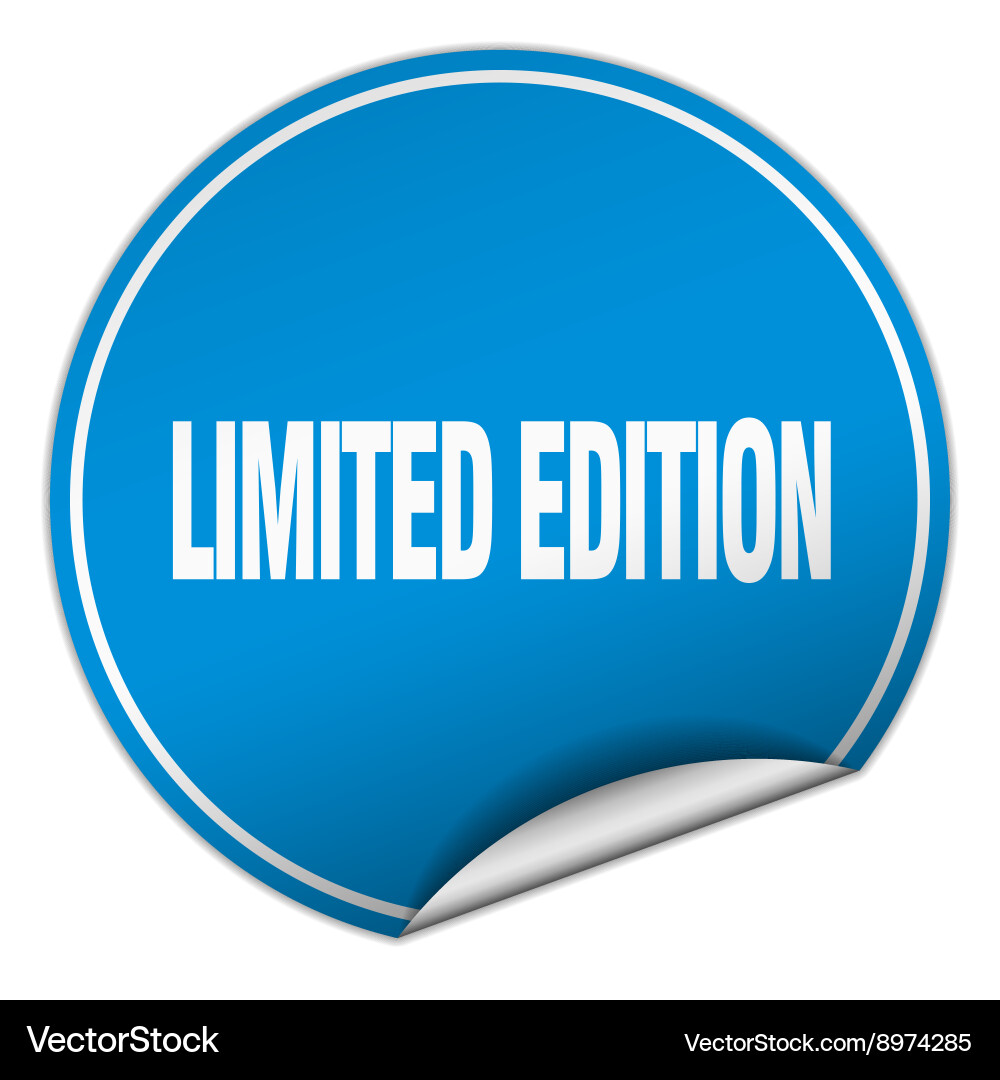 Limited edition round blue sticker isolated on Vector Image