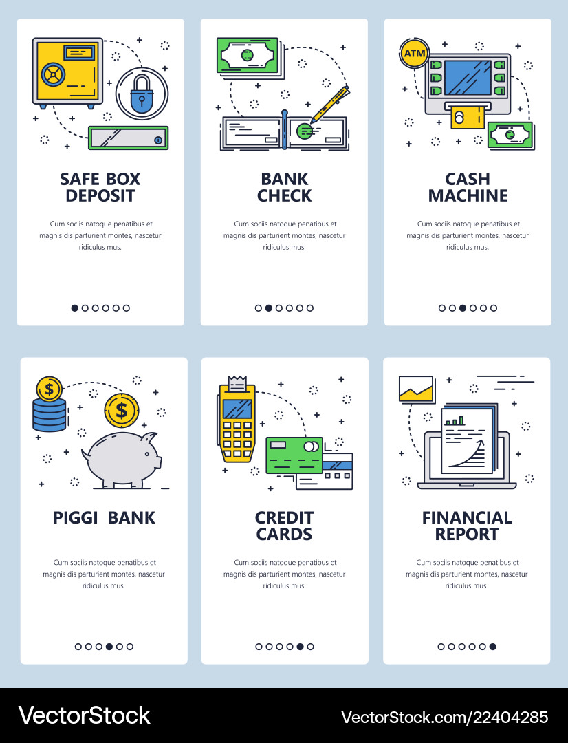 Line art web and mobile app template set Vector Image