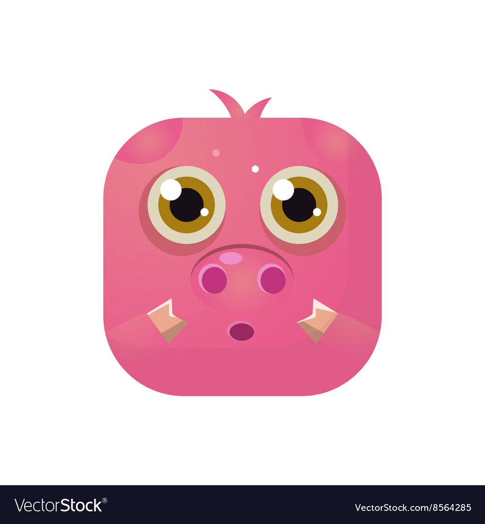 Pig square icon Royalty Free Vector Image - VectorStock