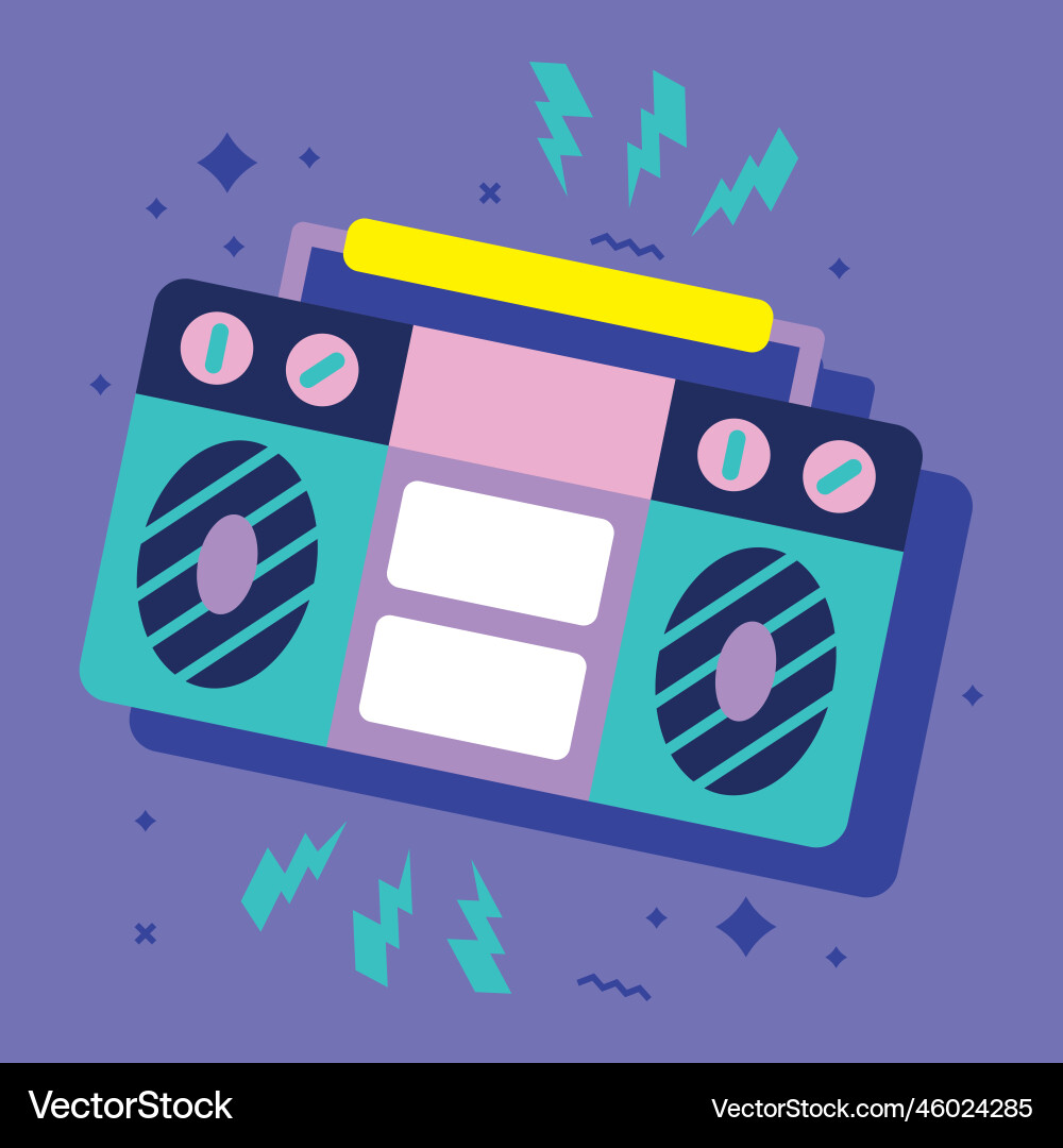 Retro boombox radio Royalty Free Vector Image - VectorStock