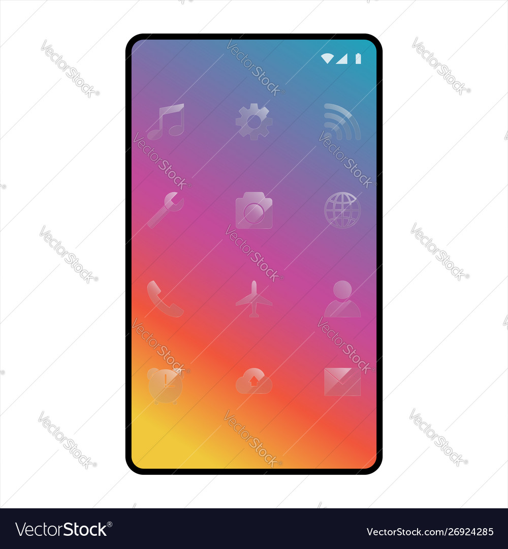 Smart Phone Glass Icon Set Royalty Free Vector Image