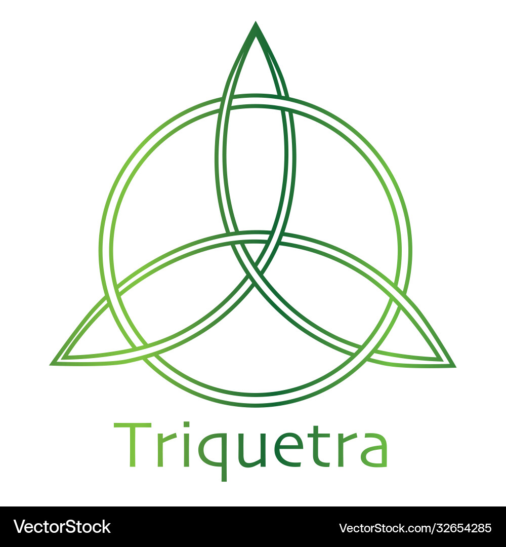Triquetra trefoil celtic symbol Royalty Free Vector Image