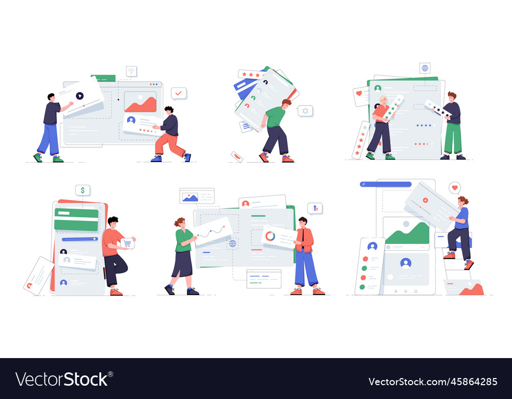 Ui and ux designers set Royalty Free Vector Image