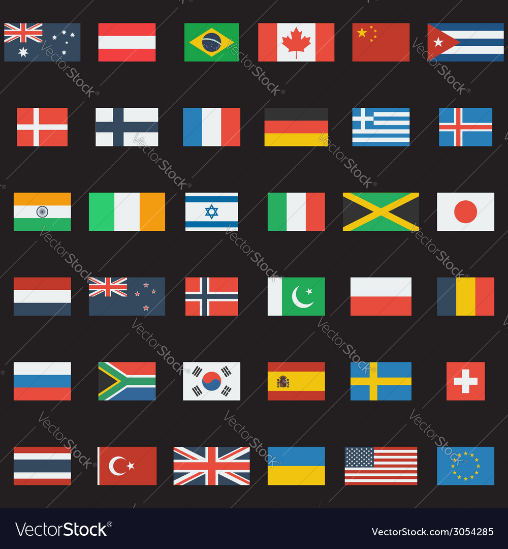 World Flags Royalty Free Vector Image - VectorStock
