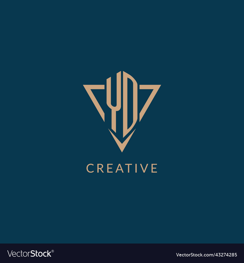 Yd logo initials triangle shape style creative Vector Image
