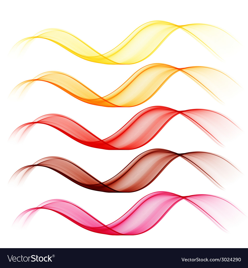 Abstract colorful transparent wave collection Vector Image