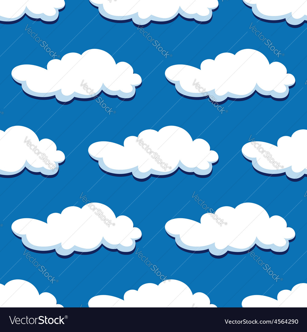 Blue cloudy sky seamless pattern Royalty Free Vector Image