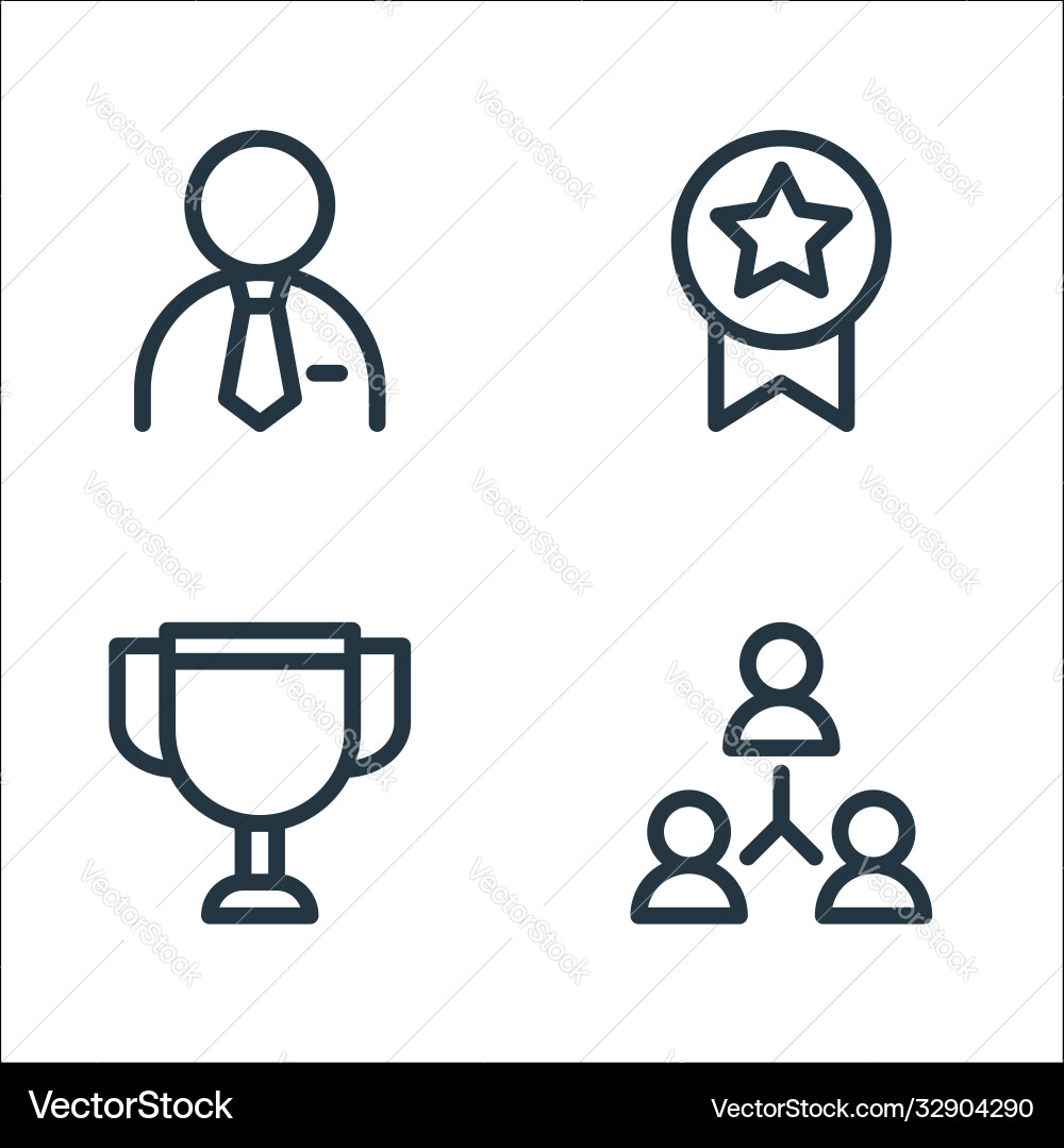 Business line icons linear set quality line set Vector Image