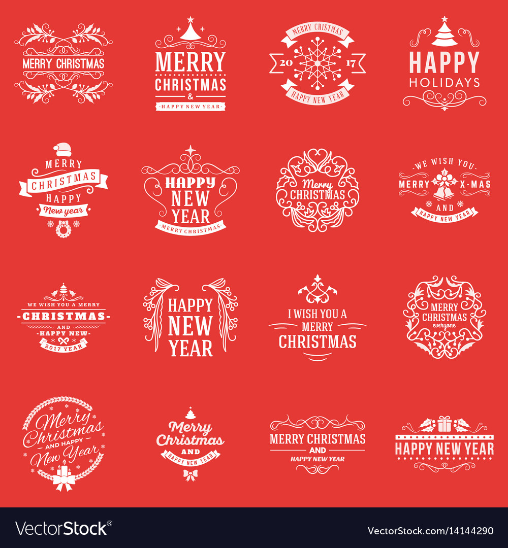 Christmas decoration elements merry Royalty Free Vector