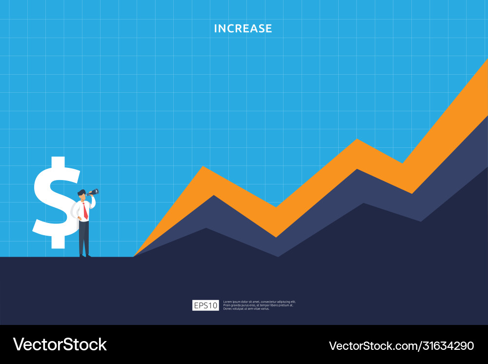 Finance performance concept business profit Vector Image