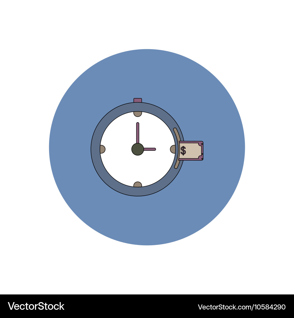 In flat design of time Royalty Free Vector Image
