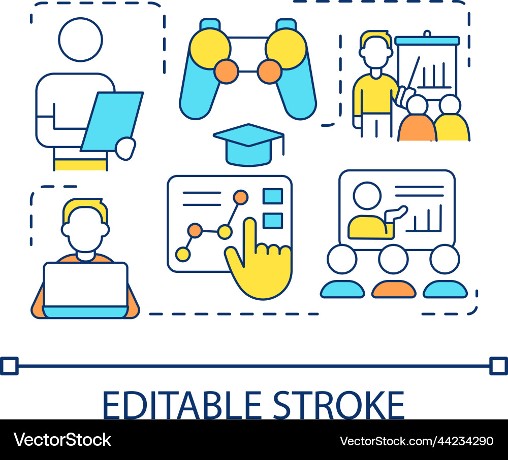 Modern trends in education concept icon Royalty Free Vector