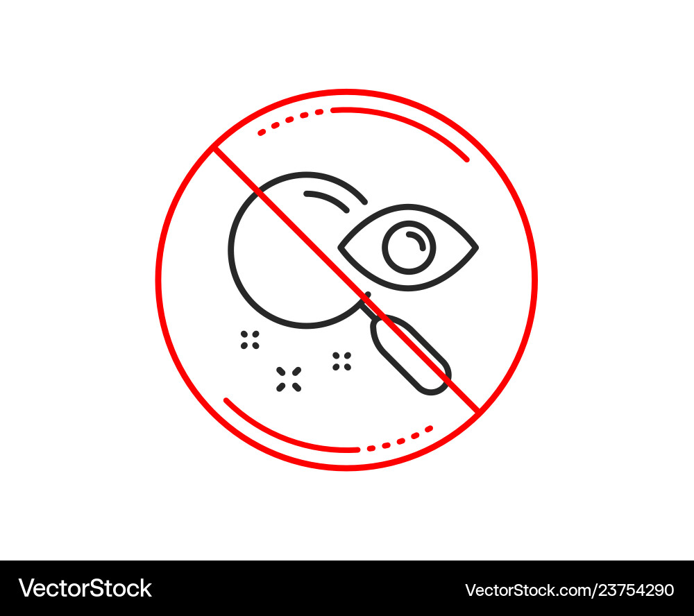 No or stop sign search line icon find document Vector Image