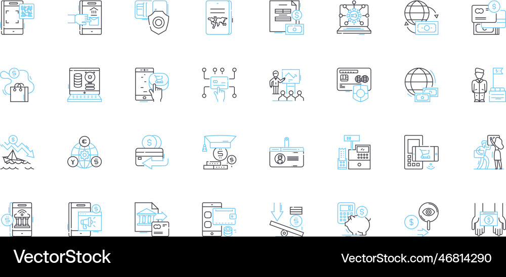 Online purchase linear icons set convenience Vector Image