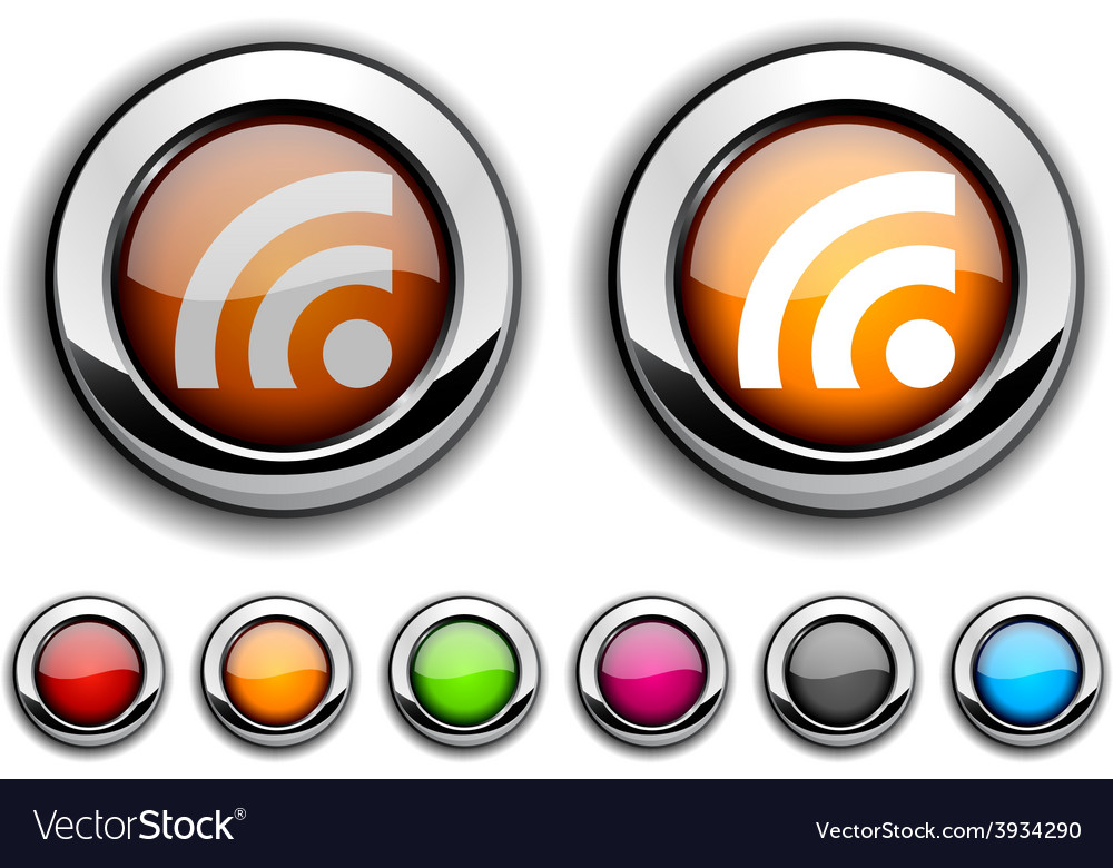 Rss button Royalty Free Vector Image - VectorStock