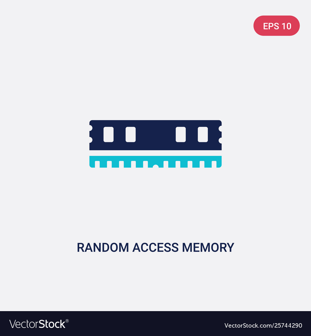 Two color random access memory icon from hardware Vector Image