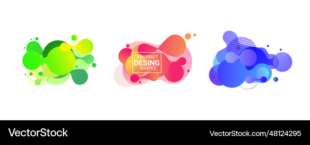 Abstract round shape set purple blue pink Vector Image