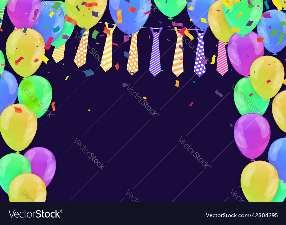 Color balloons confetti and with space for text Vector Image