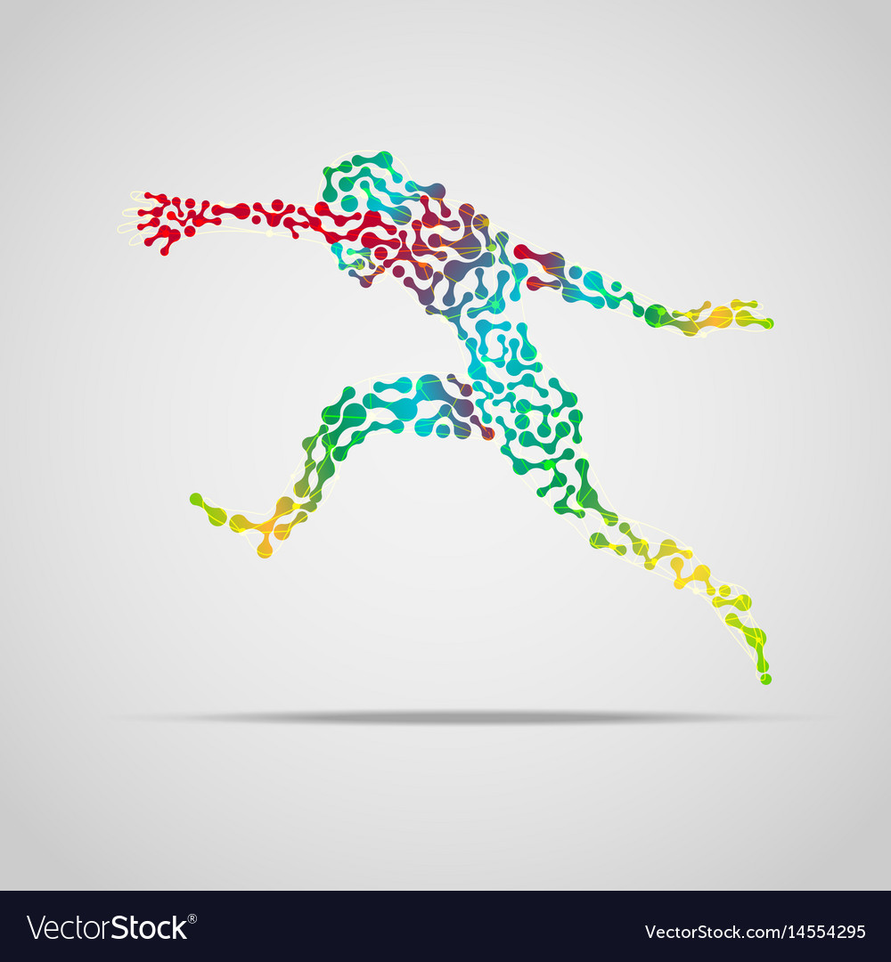Colorful running man abstract sport man concept Vector Image Colorful running man abstract sport man concept Vector Image