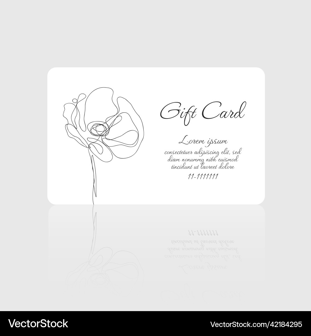 Gift card with elegant flower design Royalty Free Vector